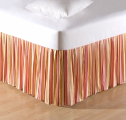 Orange Multi Coral Stripes Dust Ruffle