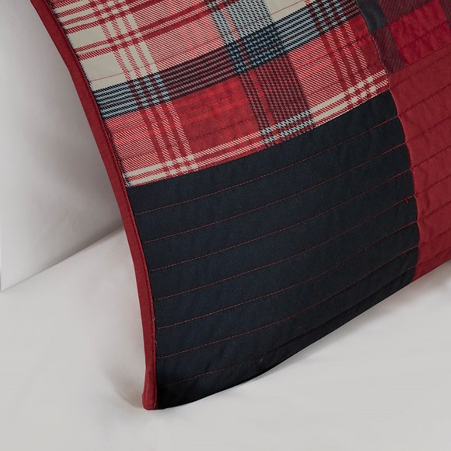 Sunset Red Buffalo Cabin Plaid Quilt Set
