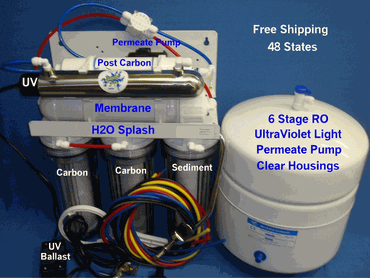 6 Stage RO System UV Permeate Pump - Reduce Waste