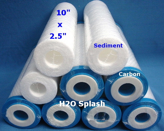 Whole House Filter - Triple, 10" Clear, 2 Carbon, 1 Sediment