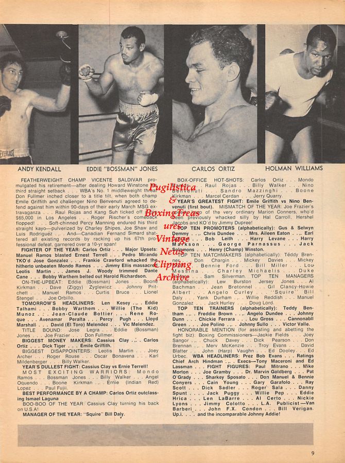 Boxing News Clipping #1008 - Howard Winstone vs. Mitsunori Seki, Andy ...