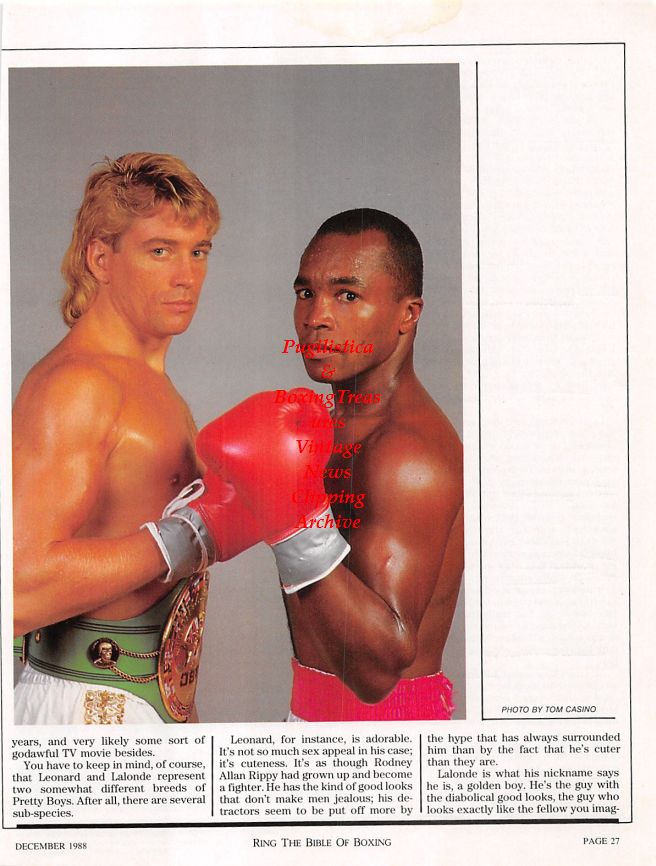 Boxing News Clipping #1221 - Art Aragon, Ray Mancini, Sugar Ray Leonard ...
