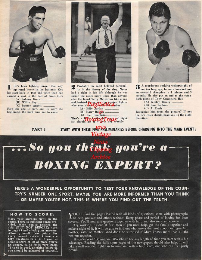 Boxing News Clipping #1370 - Abe Attell vs. Tommy Murphy, Joe Gans vs ...