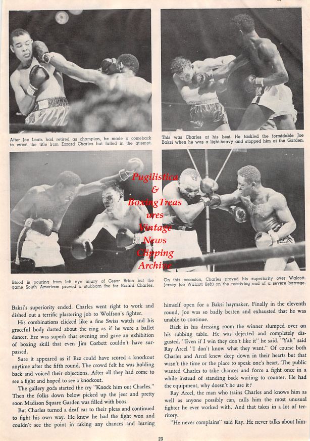 Boxing News Clipping #1401 - Ezzard Charles, Joe Louis, Joe Baksi ...
