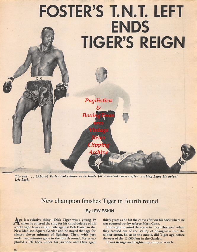 Boxing News Clipping #1436 - Bob Foster vs. Dick Tiger, Sonny Bossman ...