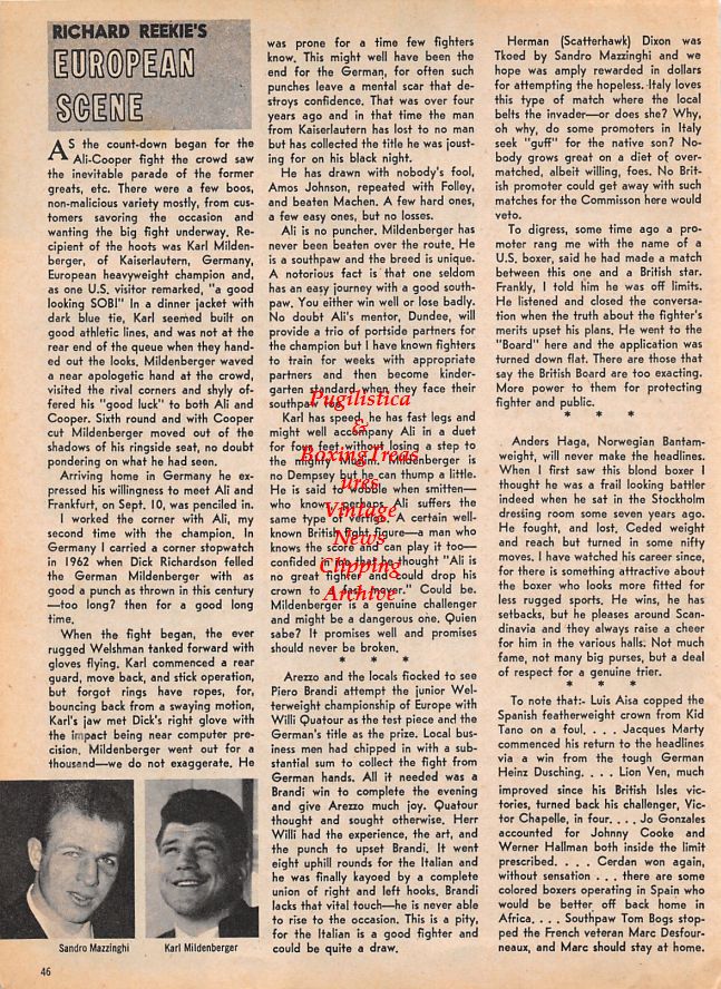 Boxing News Clipping #1481 - Tom Imrie vs. Mark Rowe, Roger Tighe vs ...