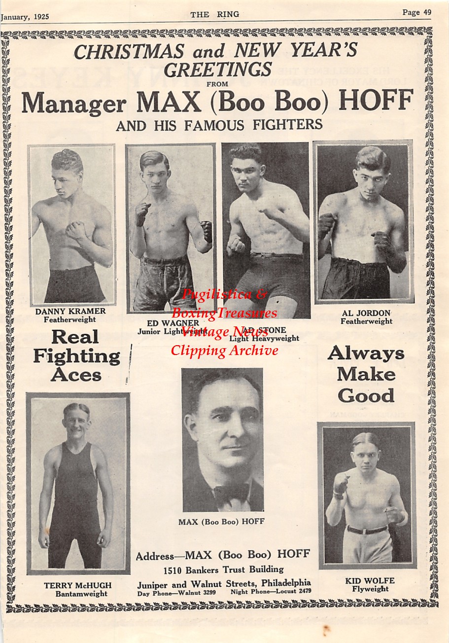 Boxing News Clipping #1545 - Danny Kramer, Eddie Wagner, Ad Stone, Al ...