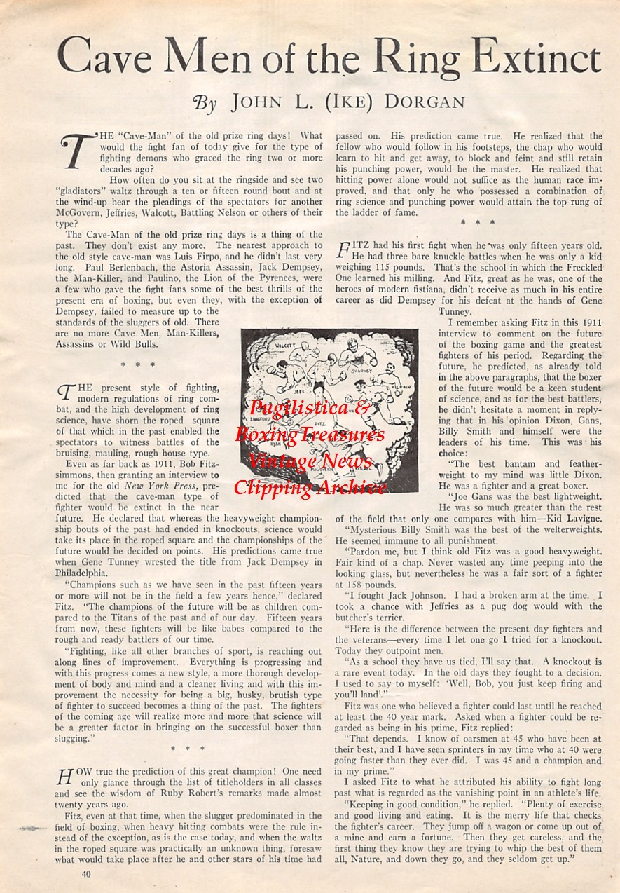 Boxing News Clipping #1758 - Paulino Uzcudun, Arthur Pelkey, George ...