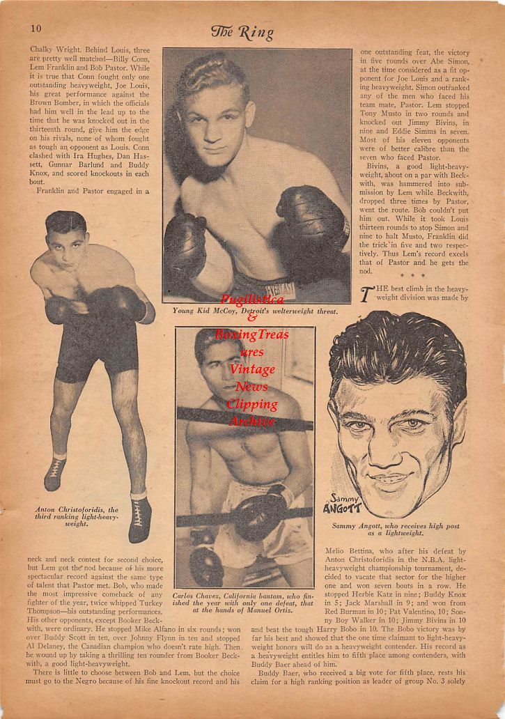 Boxing News Clipping #178 - Ken Overlin, Lew Jenkins, Fritzie Zivic ...