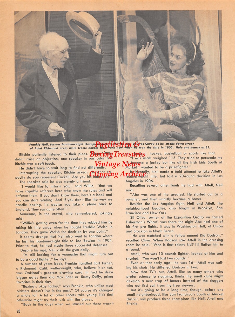 Boxing News Clipping #1824 - Willie Ritchie, Frankie Neil