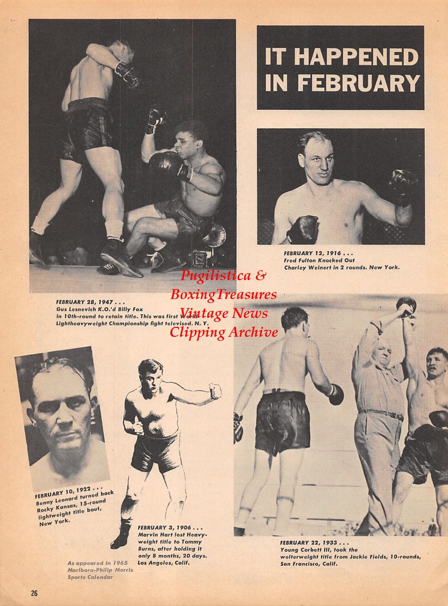 Boxing News Clipping #1827 - Gus Lesnevich vs. Billy Fox, Fred Fulton ...