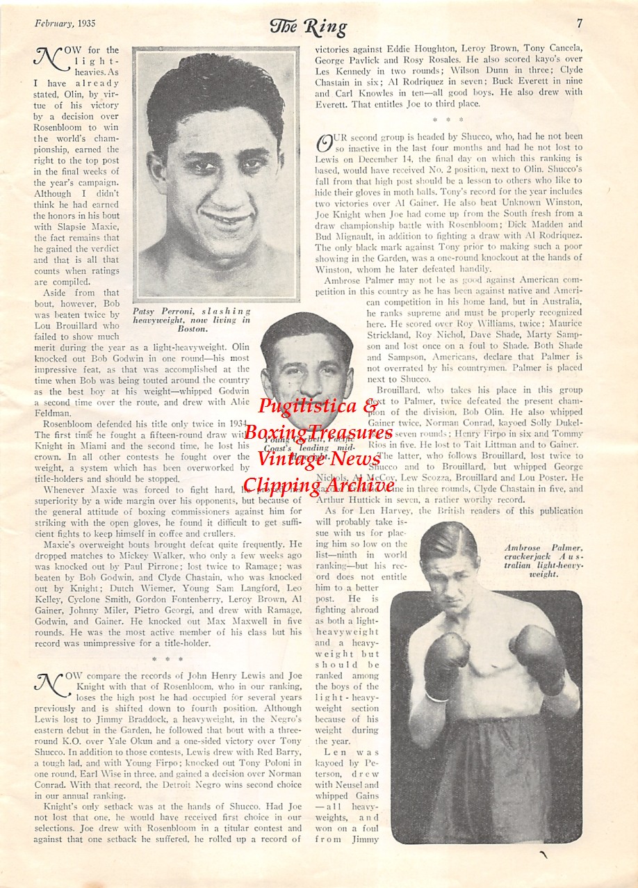 Boxing News Clipping #1889 - Ceferino Garcia, Tony Canzoneri, Barney ...