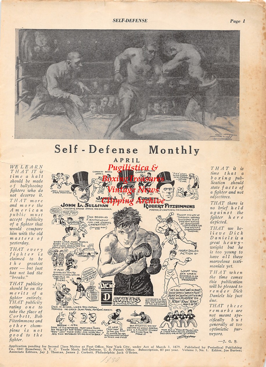 Boxing News Clipping #2003 - Dick Daniels, Boxing Poem by George T. Pardy