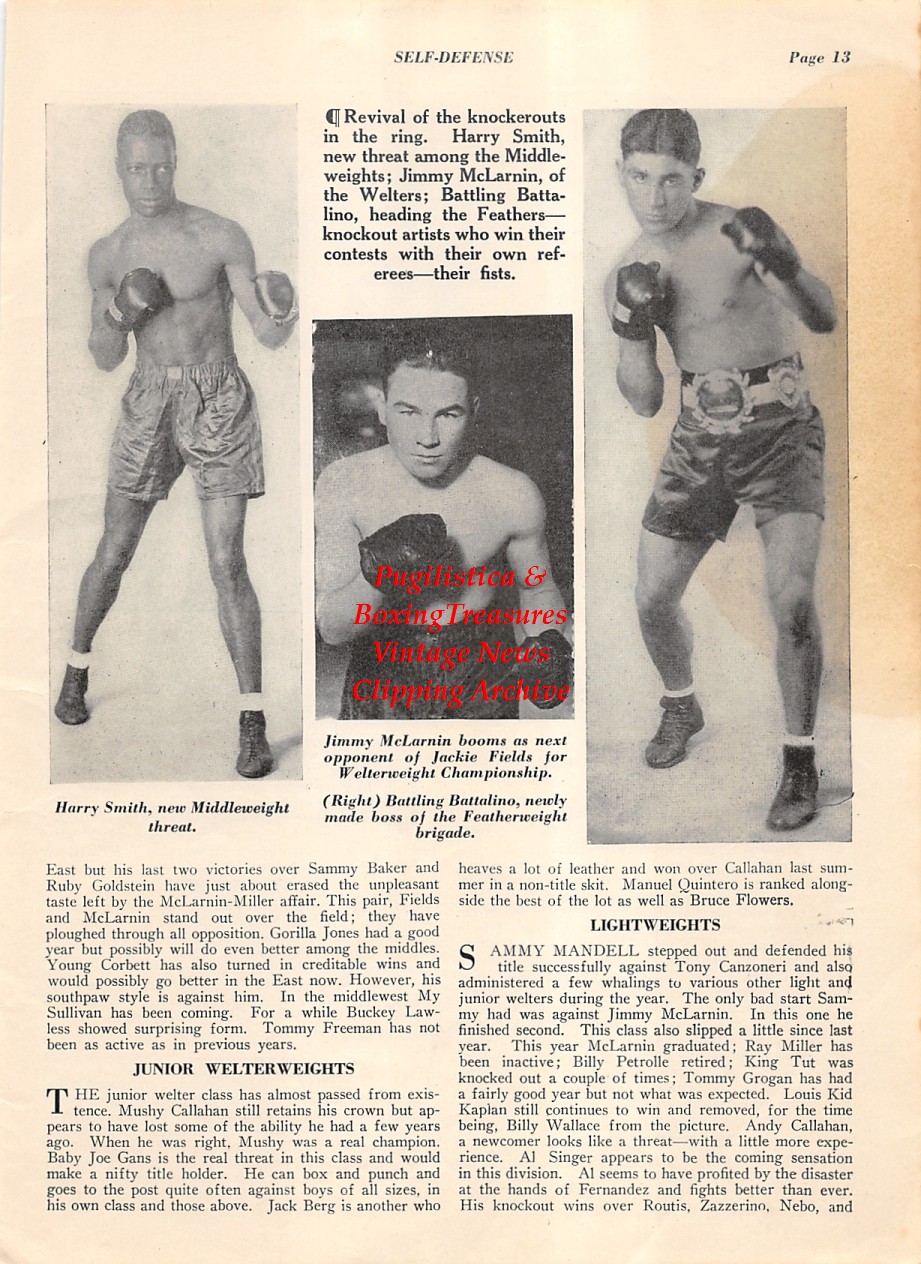 Boxing News Clipping #2009 - Black Bill, Harry Smith, Ned Tarleton ...