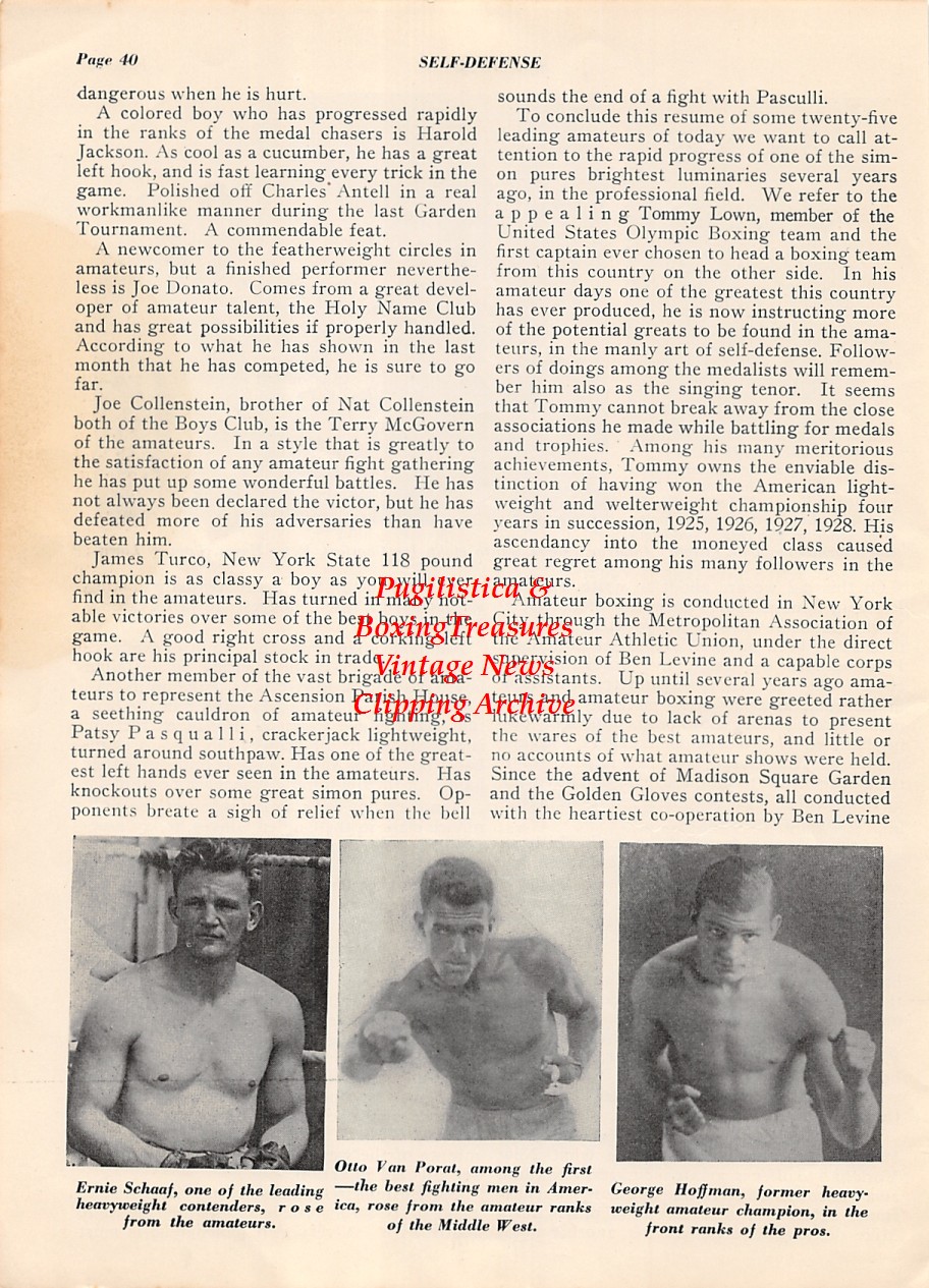 Boxing News Clipping #2020 - Ernie Schaaf, Otto Von Porat, George ...