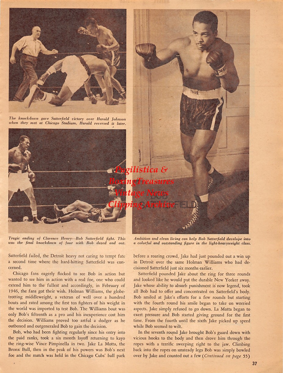 Boxing News Clipping #2039 - Bob Satterfield, Clarence Henry, Harold ...