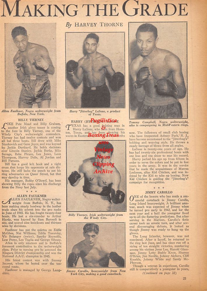 Boxing News Clipping #429 - Allen Faulkner, Harry LaSane, Tommy ...