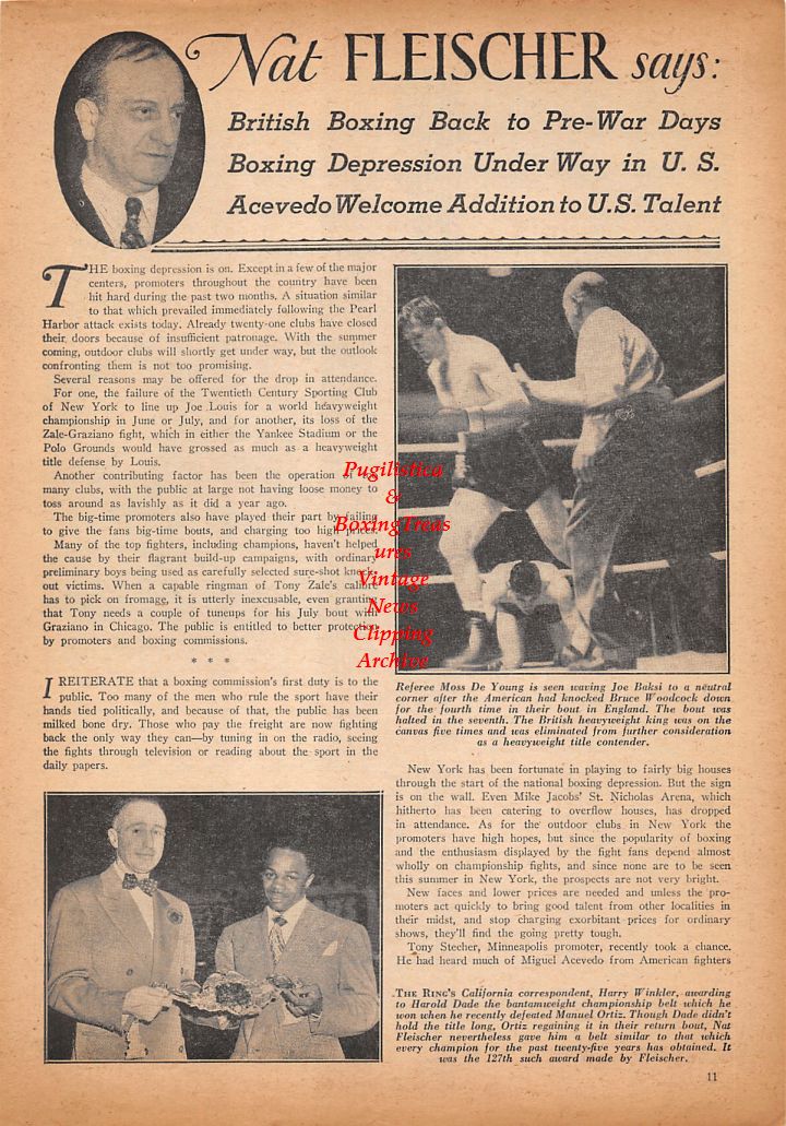 Boxing News Clipping #445 - Joe Baksi vs. Bruce Woodcock, Harold Dade ...