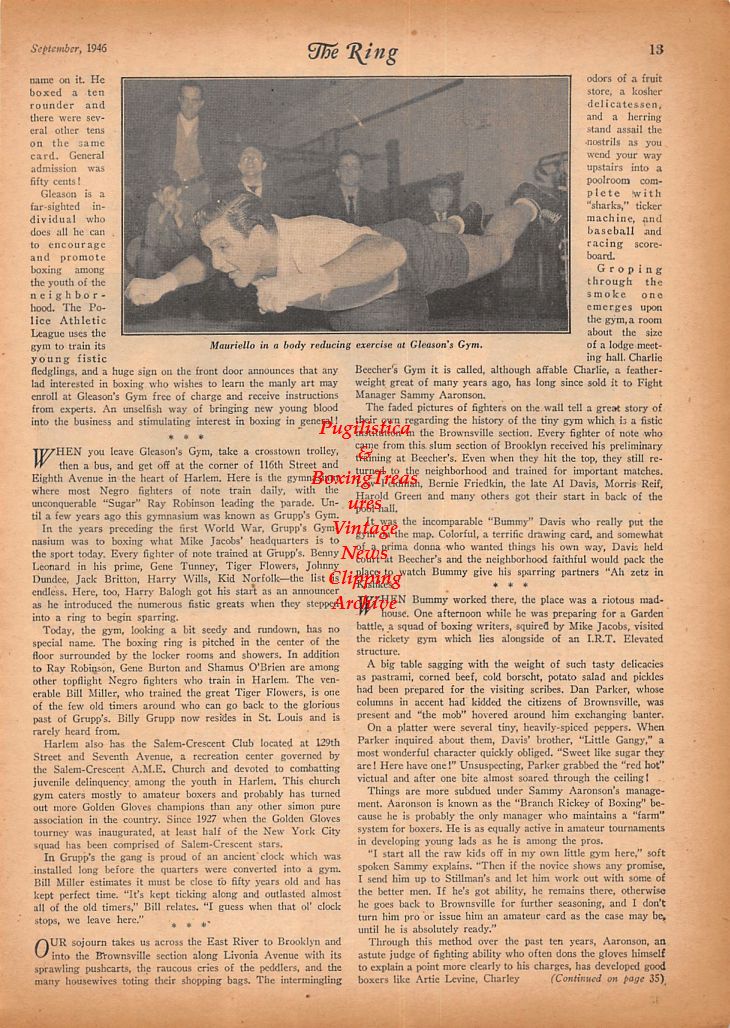 Boxing News Clipping #527 - Billy Petrolle, Barney Ross, Tami Mauriello