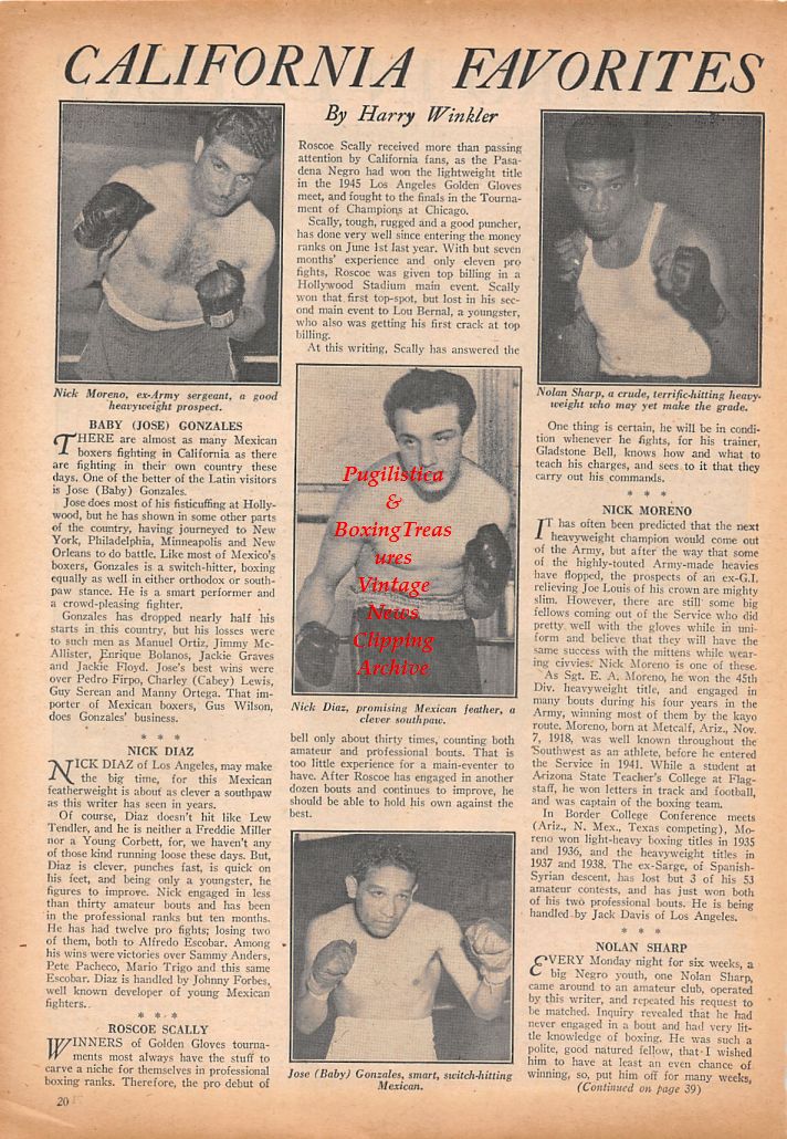 Boxing News Clipping #707 - Nick Moreno, Nolan Sharp, Nick Diaz, Baby ...