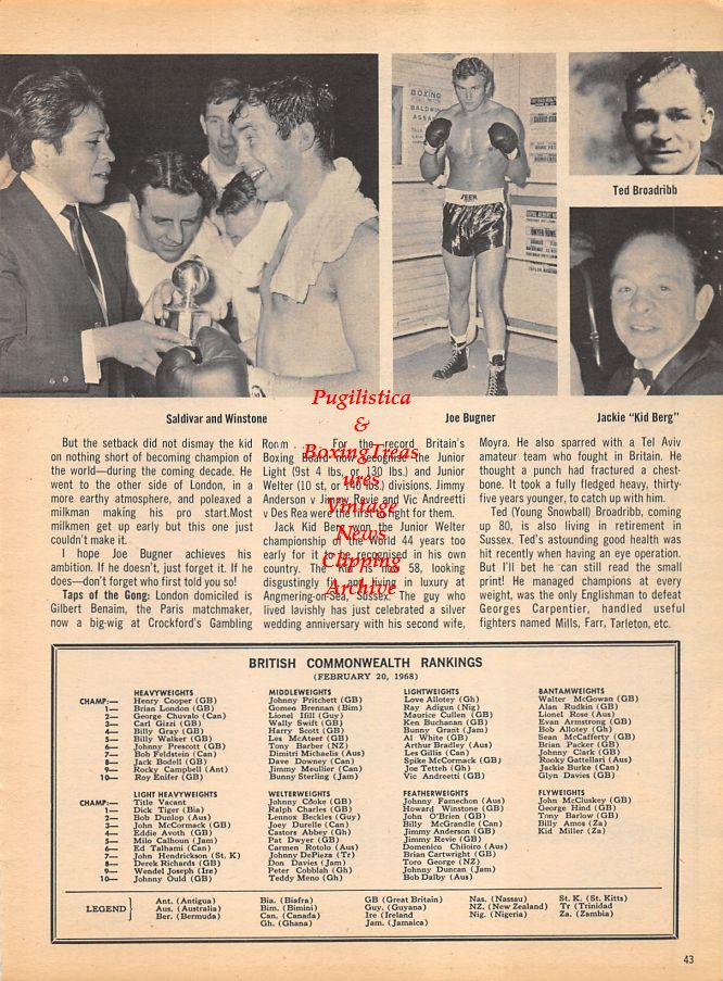 Boxing News Clipping #994 - Lionel Rose vs. Fighting Harada, Vicente ...