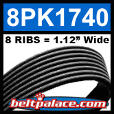 8PK1740 Automotive Serpentine Belt | 1740mm x 8 RIBS. Automotive Micro ...