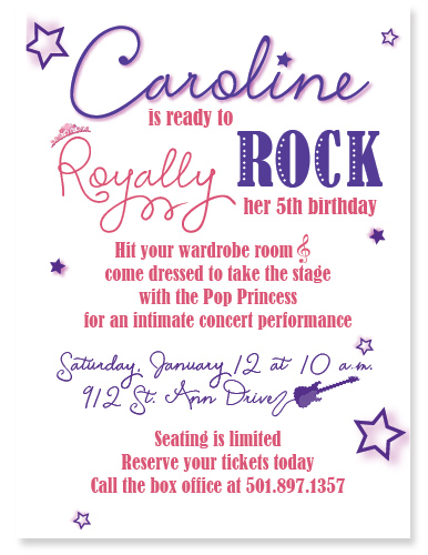 Pop Princess Birthday Party Invitation