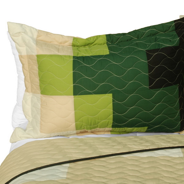 [Evergreen Tree] Brand New Vermicelli-Quilted Patchwork Quilt Set Full ...