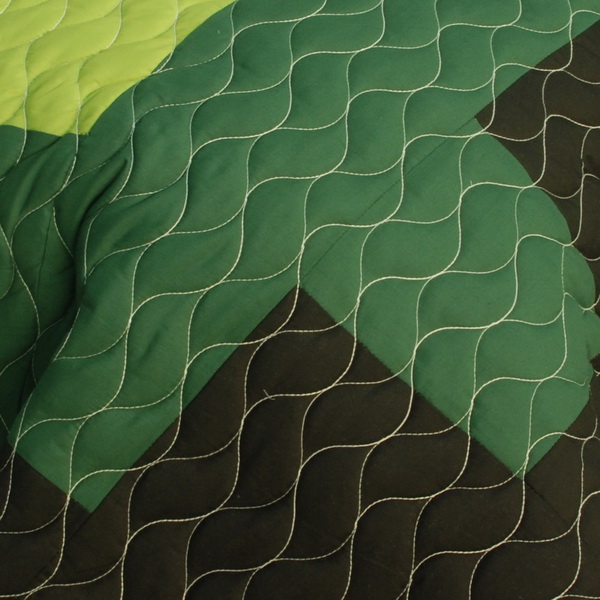 [Evergreen Tree] Brand New Vermicelli-Quilted Patchwork Quilt Set Full ...