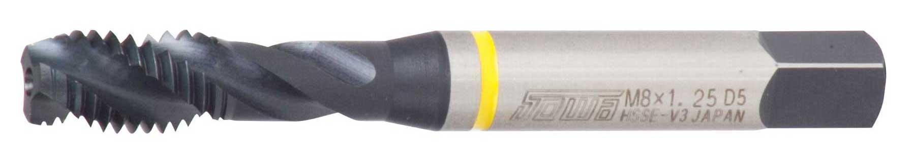 Sowa Yellow Ring HSSE V3 Spiral Flute Taps Steam Oxide HSSE V3% Vanadium high performance CNC taps