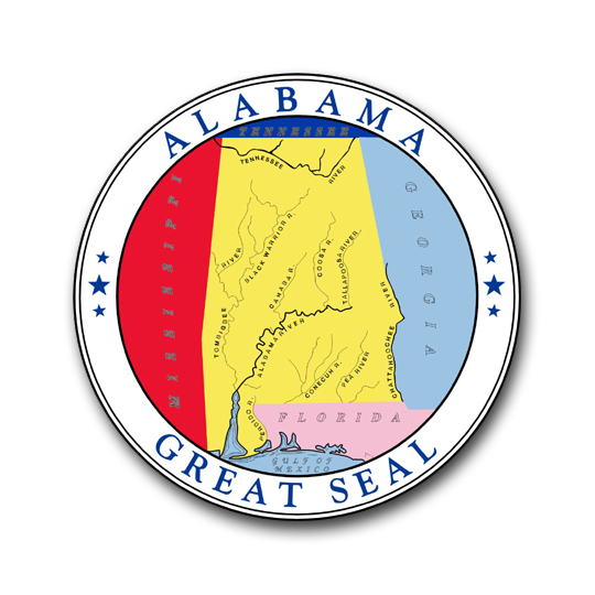 Alabama State Seal 3.8" Vinyl Transfer Decal