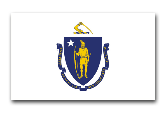 Massachusetts State Flag 8" Vinyl Transfer Decal