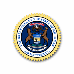 Michigan State Seal 8" Vinyl Transfer Decal
