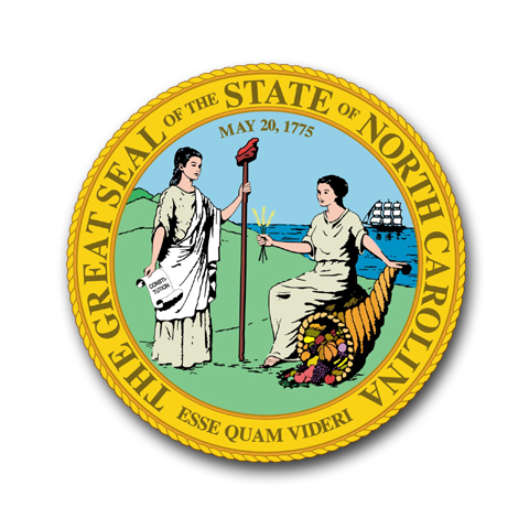 North Carolina State Seal 10" Vinyl Transfer Decal