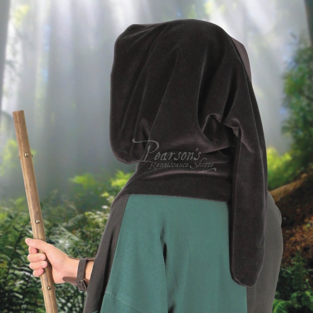 Suede Hood Medieval Outlaw Cowl Mantle
