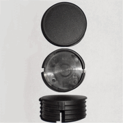 3" Outside Diameter Internal Snap-in End Caps - Matte Black