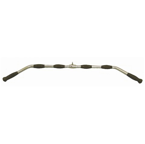 Cable Attachment - Cambered Lat Pull Down Bar - 48 Inches Long - Rubberized Grips