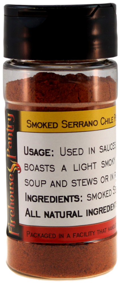 Ground Red Serrano Pepper in a Spice Jar by Firehouse Flavors