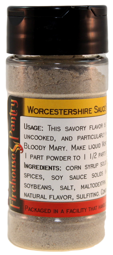 Dried Worcester Sauce Powder in a Spice Jar at Firehouse Flavors