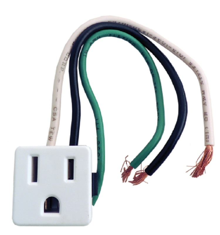 GA28 - Universal Three Wire Appliance Outlet, Snap-In