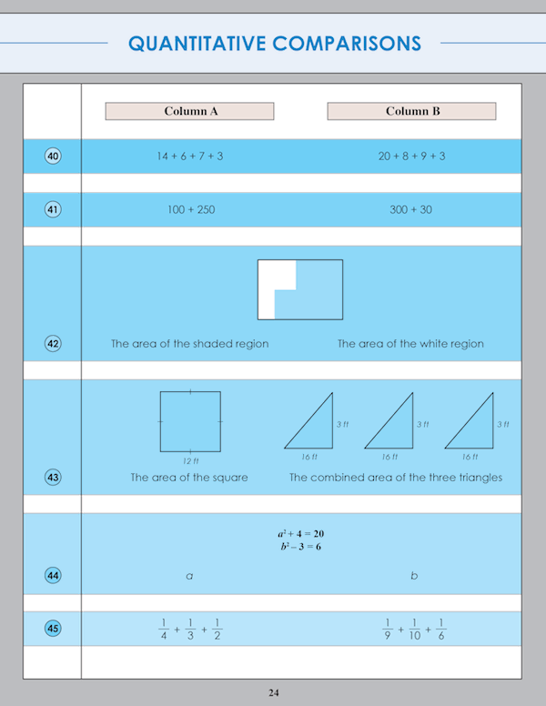 Quantitative Comparisons/Reasoning Workbook