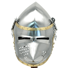 Medieval Bascinet and Pig Face Helmets