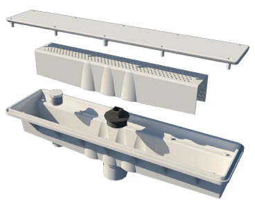 AVSC Channel Drain Single Suction Gunite w/ Hydrostatic Relief Valve