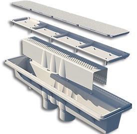 Pentair A&A AVSC Dual Suction Channel Drain with Gold Standard Top #571946