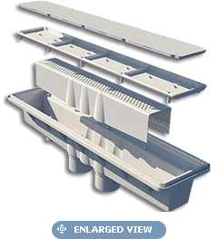 Pentair A&A AVSC Dual Suction Channel Drain with Gray Standard Top #571911