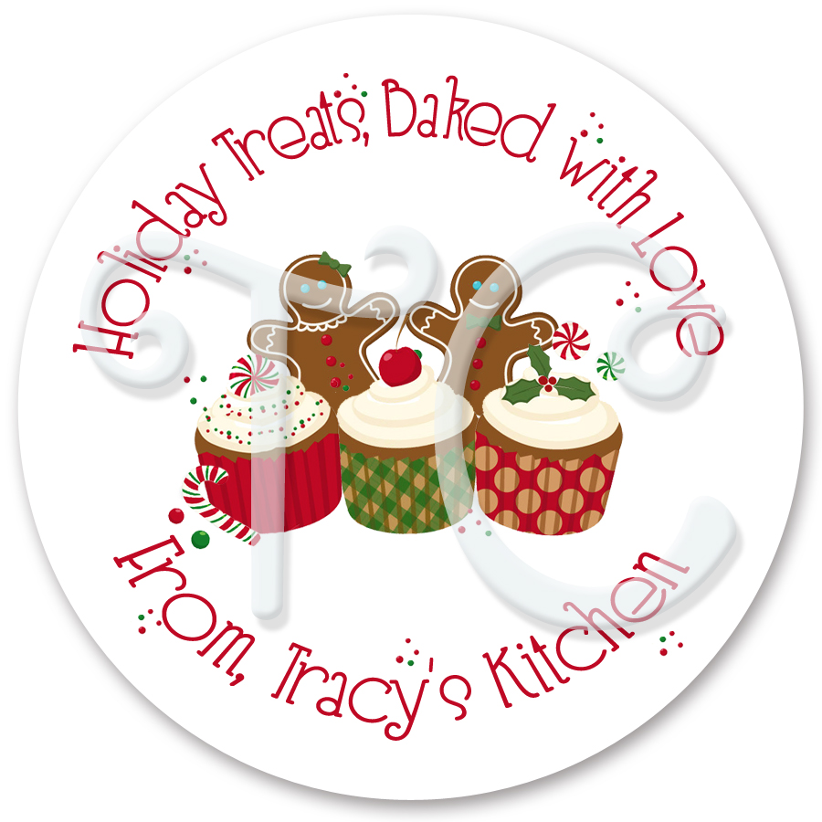 Personalized Christmas Baking stickers
