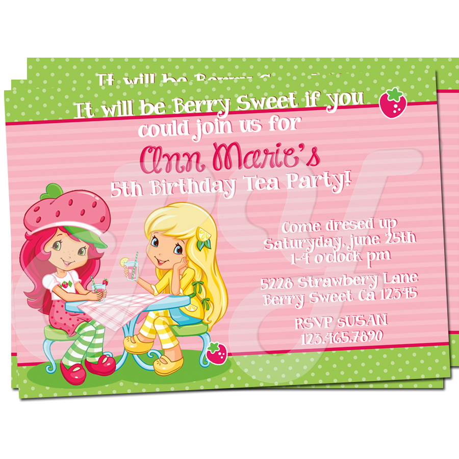 Strawberry Shortcake Personalized Invitations