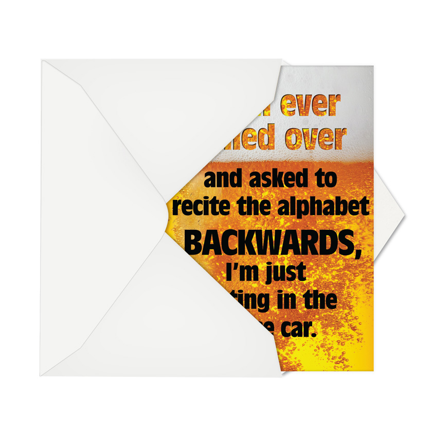 Alphabet Backwards Red Rocket Birthday Paper Card By