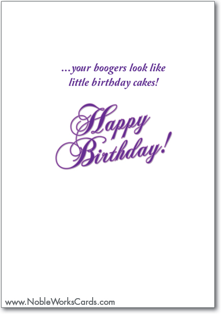 Booger Cake Funny Birthday Greeting Card