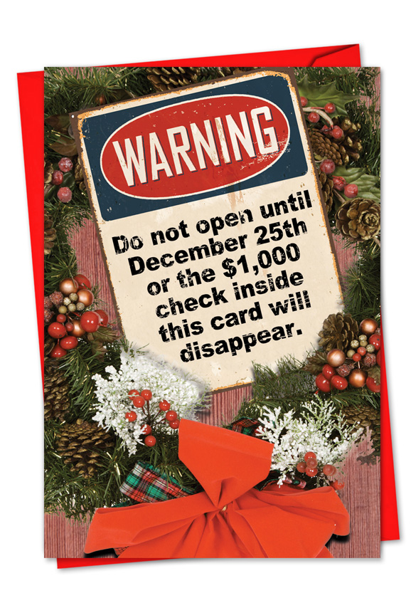 Funny Do Not Open Christmas Card